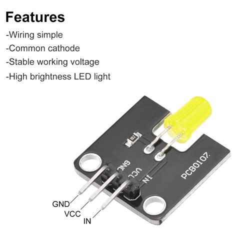 Modulo Emisor De Luz Led Para Arduino Microcontrolador De 5 Mm Amarillo Safetyprice Electronics