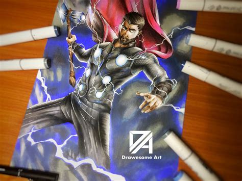My Drawing Of Thor From Avengers Infinity War R Marvel