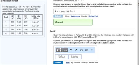 Solved For The Reaction A B C Rightarrow D E The Chegg