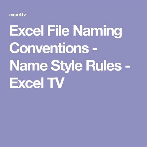 Excel File Naming Conventions Name Style Rules Excel Tv Style Rules Excel Names Excel File Naming Conventions Name Style Rules Excel Tv Style Rules Excel Names
