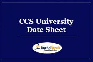 CCS University Date Sheet 2022 Download CCSU UG PG Time Table