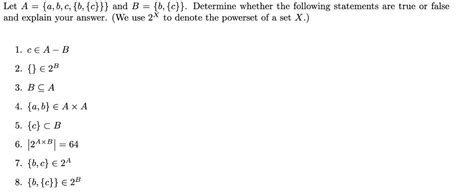 Solved Let A A B C B C And B B C Determine Chegg