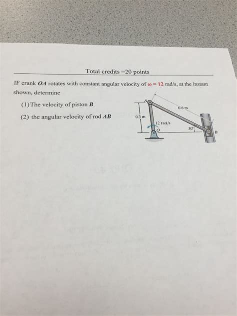Solved If Crank OA Rotates With Constant Angular Velocity Of Chegg