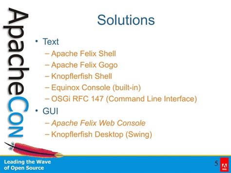 managing an osgi framework with apache felix web console odp