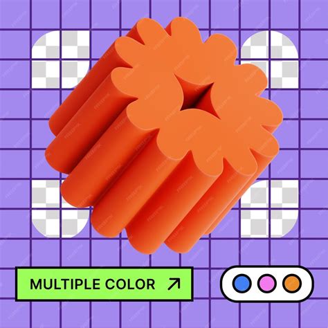 Premium Psd 3d Geometric Shape With Multiple Color