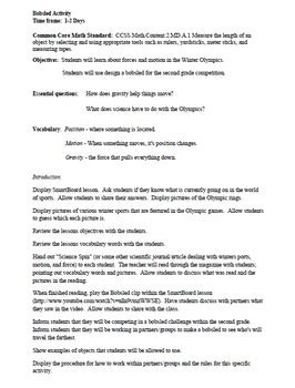 STEM Bobsled Olympic Lesson By Jimmy D Teachers Pay Teachers