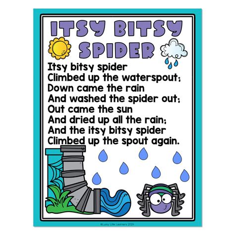 Lucky To Learn Math 1st Grade Unit 9 Graphing And Data Nursery Rhyme Poster Itsy Bitsy
