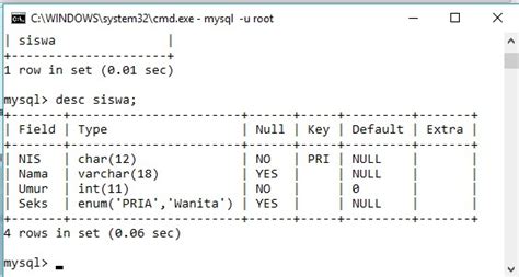 Perintah Dasar Mysql Dengan Menggunakan Cmd Dunia