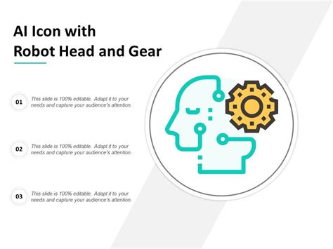 Ai Icon With Robot Head And Gear Graphics Presentation Background For PowerPoint PPT