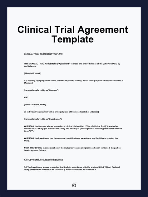 Clinical Trial Agreement Template