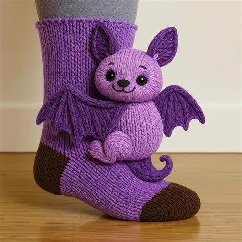 Unisex 3d Knit Cute Animal Socks Cozy Cute Hand Crochet Knit Sock