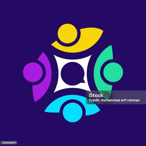 연결 된 유니티 다채로운 사람들 커뮤니티 로고 디자인 벡터 일러스트 개념에 대한 스톡 벡터 아트 및 기타 이미지 개념 개체 그룹 건강관리와 의술 Istock