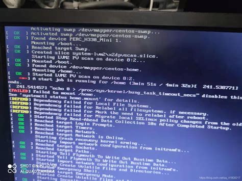 Linux CentOS 磁盘修复 无法加载目录 failed to mount home 或 A start job is running for home centos home