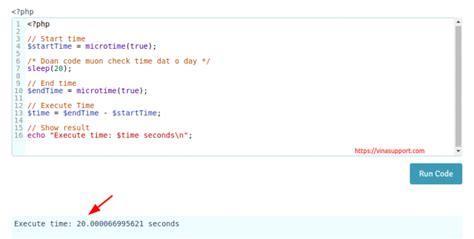 Cách kiểm tra thời gian xử lý Benchmark của PHP Script VinaSupport