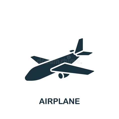 Airplane Icon Monochrome Simple Sign From Airport Elements Collection Stock Vector