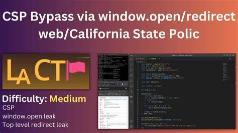 web california state police lactf2023 challenge writeup csp bypass