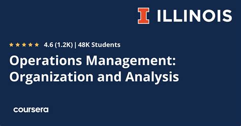 Operations Management Organization And Analysis Coursera
