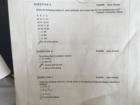 solved given the following relation r which attributes are