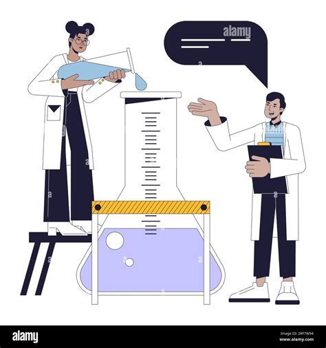 Chemical Experiment Flat Line Concept Vector Spot Illustration Stock Vector Image And Art Alamy