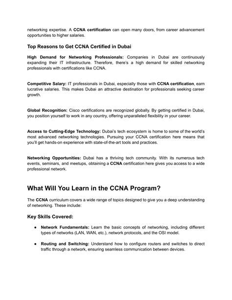 Ppt Ccna Certification In Dubai Gateway To A Successful Networking