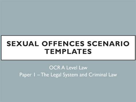 Sexual Offences Scenario Template Teaching Resources