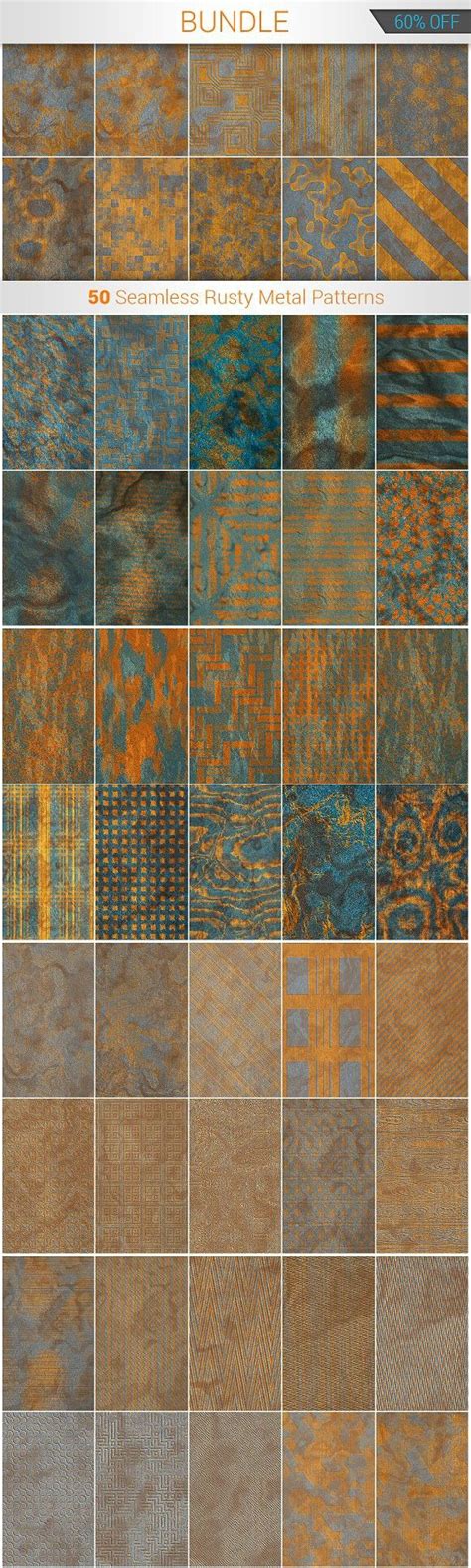Rusty Metal Seamless Patterns Bundle Rusty Metal Seamless Patterns