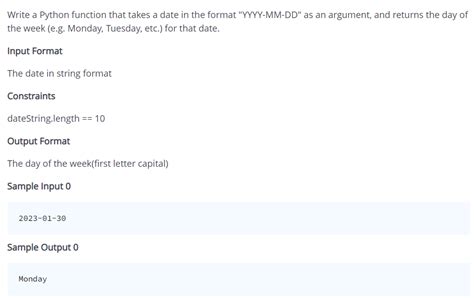 Solved Write A Python Function That Takes A Date In The Chegg Com