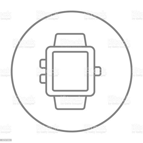 Smartwatch 꺾은선형 아이콘크기 글로벌 커뮤니케이션에 대한 스톡 벡터 아트 및 기타 이미지 글로벌 커뮤니케이션