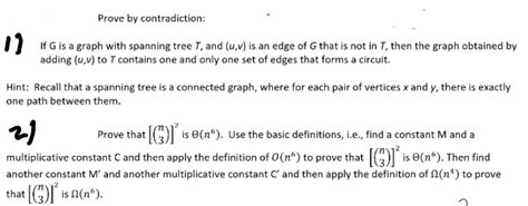 Solved Prove By Contradiction If G Is A Graph With Spanning Chegg