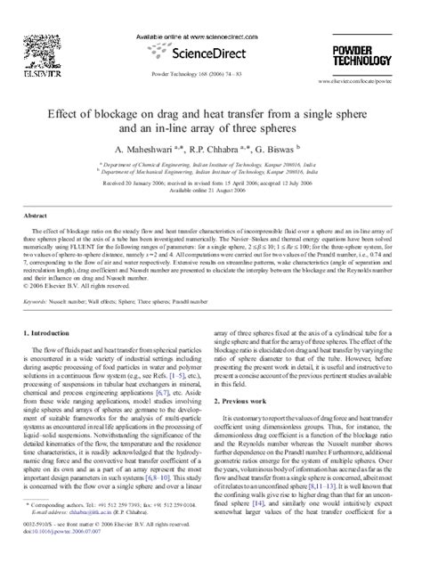 Pdf Blockage Effects On Drag And Heat Transfer