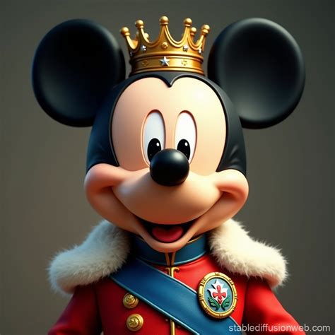 Create An Image Of Mickey Mouse With Military Clothes And A King S