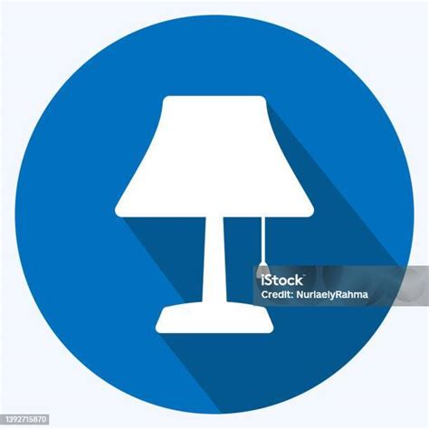 아이콘 테이블 램프 홈 기호에 적합합니다 긴 그림자 스타일 편집 가능한 간단한 디자인 디자인 템플릿 벡터 간단한 기호 그림