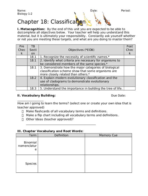 Chapter 18 Classification Doc Template Pdffiller
