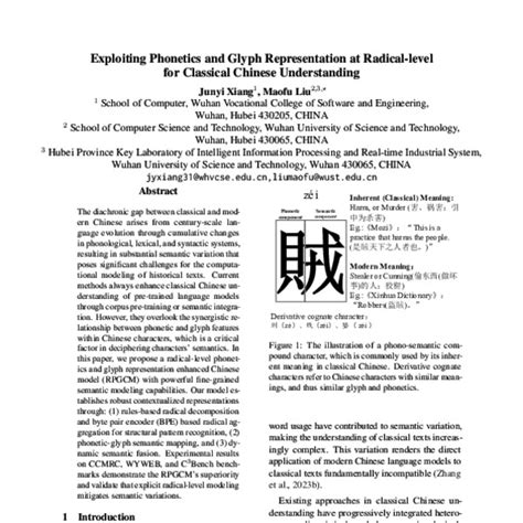 Exploiting Phonetics And Glyph Representation At Radical Level For