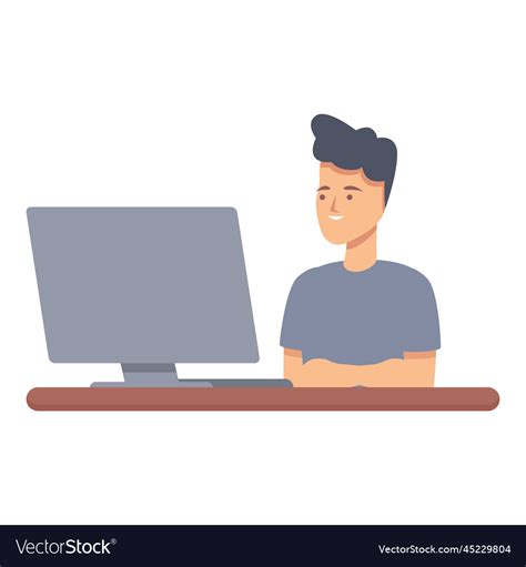 Babe Programming Icon Cartoon Computer Vector Image
