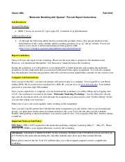 01 Pre Lab Guidelines For Molecular Modeling Experiment 1 Pdf Chem 14BL Fall 2018 Molecular