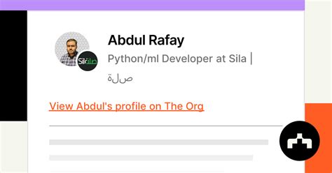 Abdul Rafay Pythonml Developer At Sila صلة The Org