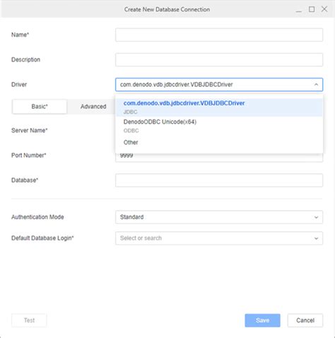 Create A Jdbc Connection For Denodo