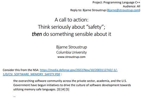 C 之父：rust等内存安全语言的安全性并不优于c Bjarne 代码 问题