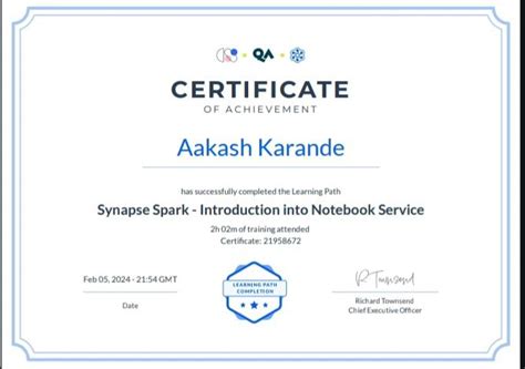 Aakash Karande On Linkedin Synapse Al Bigdata Certificates
