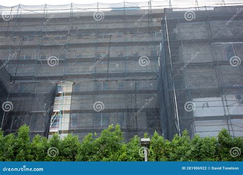 Netted Scaffold Structure Scaffolding Stock Photo Image Of Vehicles Apartment