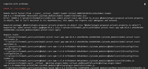 Reactjs I Get An Error When I Do Yarn Startrequired Package