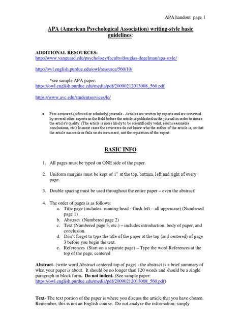 Apa Format Guide Pdf Abstract Summary Apa Style