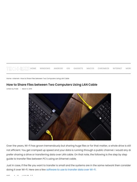 How To Share Files Between Two Computers Using Lan Cable Techwiser