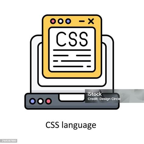 Ilustración De Lenguaje Css Ilustración De Diseño De Icono De Contorno
