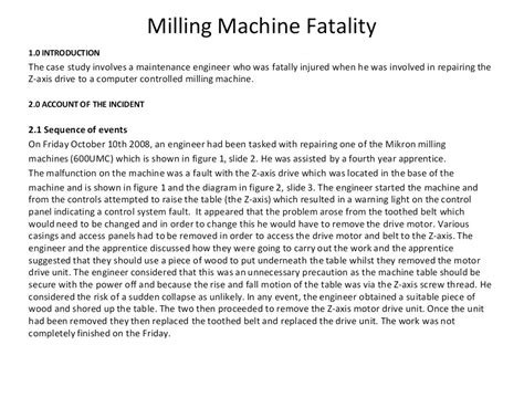 Solved Milling Machine Fatality Fault Tree Analysis