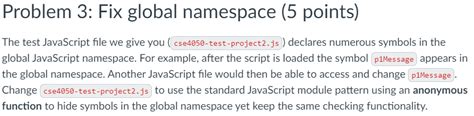 Solved The Test JavaScript File We Give You Declares Chegg