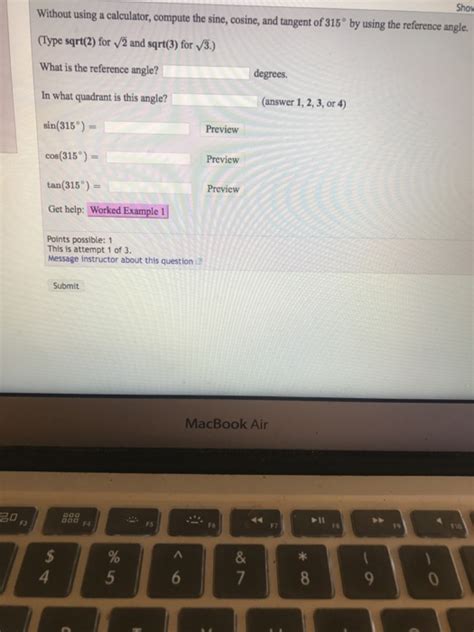 Solved Show Without Using A Calculator Compute The Sine Chegg