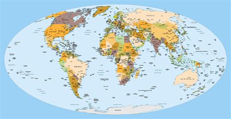 Political World Map Mollweide Projection 26692766 Vector Art At Vecteezy