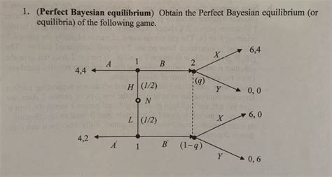 Solved 1 Perfect Bayesian Equilibrium Obtain The Perfect
